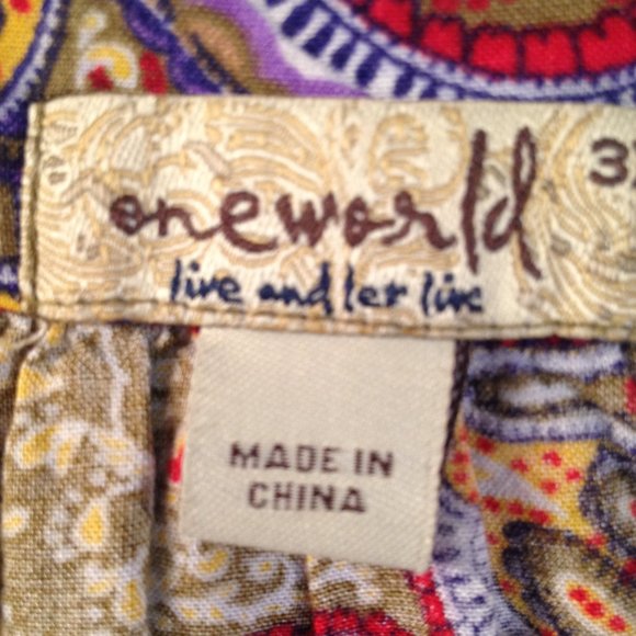 ONE WORLD | Tops | One World 3x Purple Olive Bubble Half Sleeve Tied ...